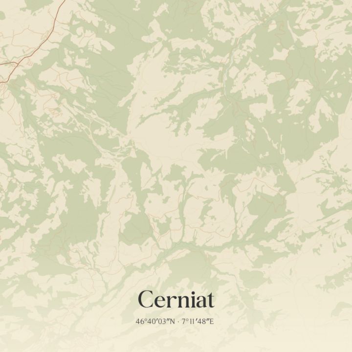 Vintage map of Cerniat, Switzerland. - Rezona - Digital Art & AI ...