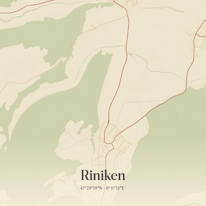 Vintage map of Riniken, Switzerland. - Rezona - Digital Art & AI ...
