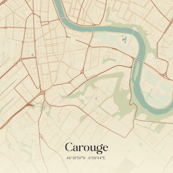 Vintage map of Carouge, Switzerland. - Rezona - Digital Art & AI ...