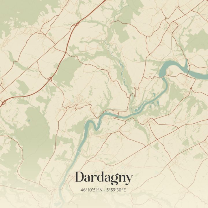 Vintage map of Dardagny, Switzerland - Rezona - Digital Art & AI ...