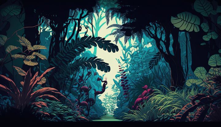 Celestial outstanding Jungle Landsca - graphiXperience - Drawings ...