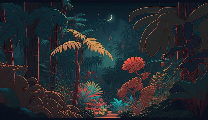 Celestial outstanding Jungle Landsca - graphiXperience - Drawings ...