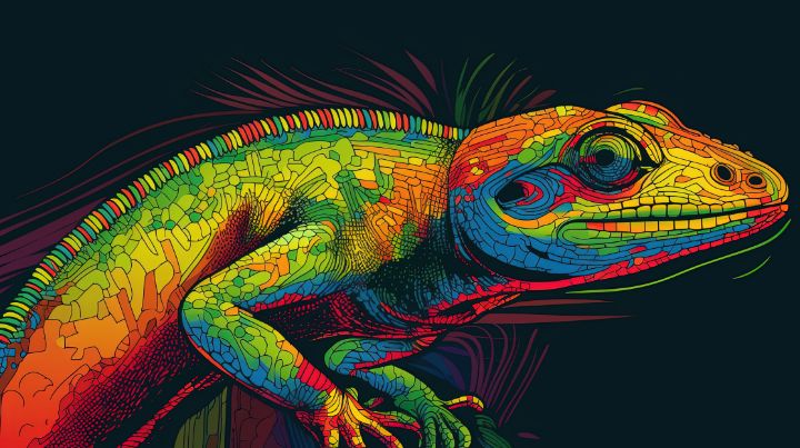 Vibrant Line Art of an Gekko - graphiXperience - Drawings ...