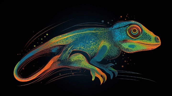 Vibrant Line Art of an Gekko - graphiXperience - Drawings ...
