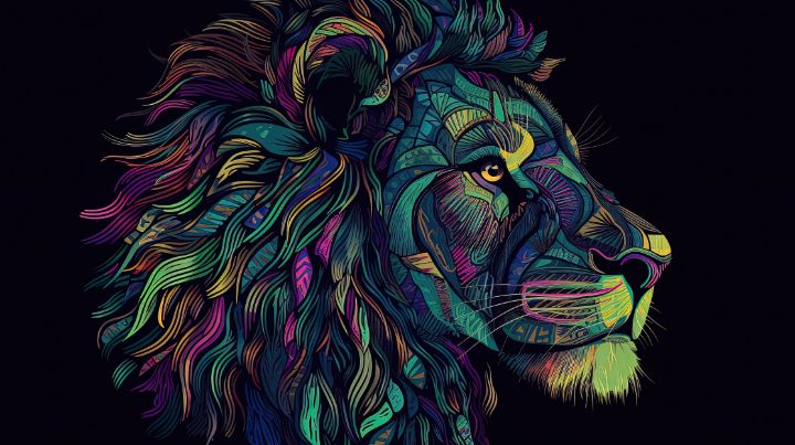 Vibrant Line Art of an Lion - graphiXperience - Drawings & Illustration ...