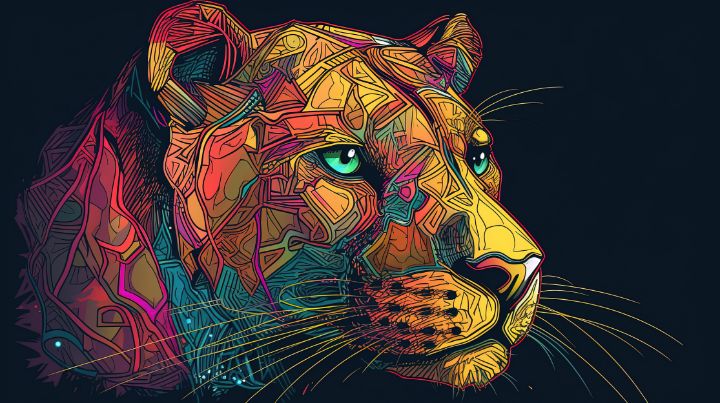 Vibrant Line Art of an Puma - graphiXperience - Drawings & Illustration ...