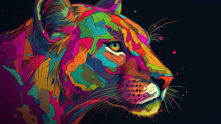 Vibrant Line Art of an Puma - graphiXperience - Drawings & Illustration ...
