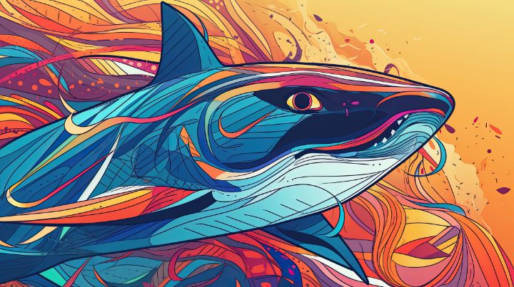 Vibrant Line Art of an Shark - graphiXperience - Drawings ...