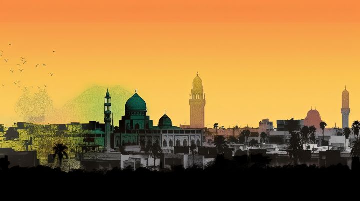 Baghdad City Colorized Skyline Si - graphiXperience - Drawings ...