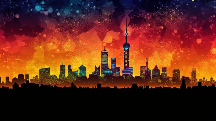 Beijing City Colorized Skyline Si - graphiXperience - Drawings ...