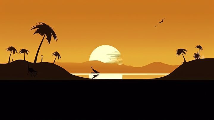 Minimalistic Beach Life Scenery - graphiXperience - Drawings ...