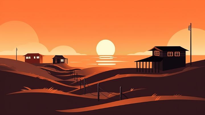 Minimalistic Beach Life Scenery - graphiXperience - Drawings ...