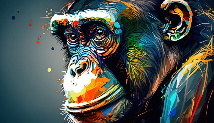 Colorful Ape Abstraction Artwork - graphiXperience - Drawings ...