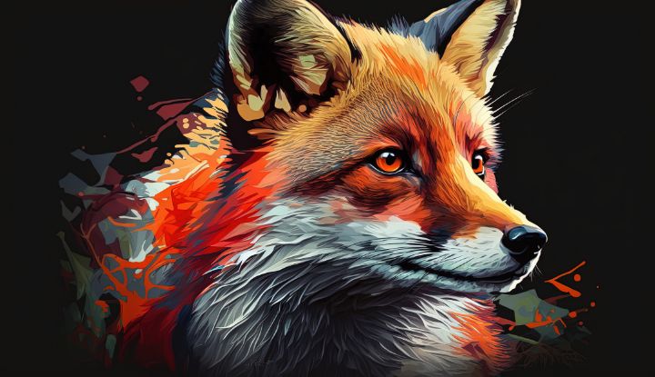 Vibrant Fox in Abstract Colors - graphiXperience - Drawings ...