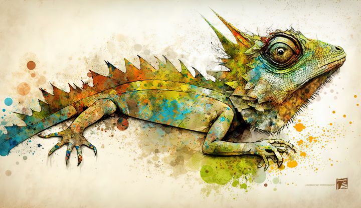 Rainbow Lizard Abstract Art - graphiXperience - Drawings & Illustration ...
