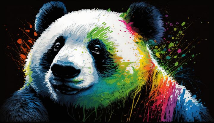 Rainbow Big Panda Illustration - graphiXperience - Drawings ...