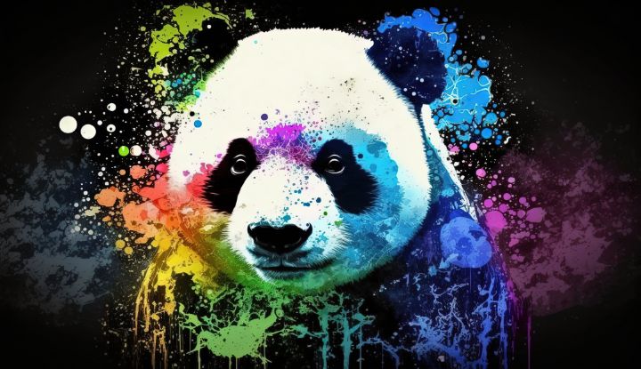 Rainbow Big Panda Illustration - graphiXperience - Drawings ...