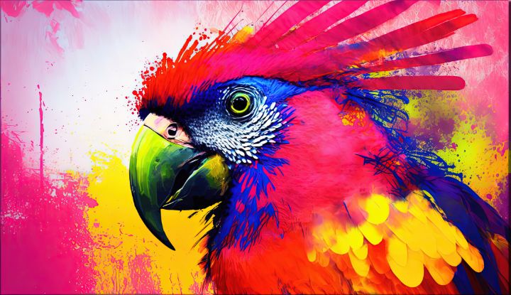 Vibrant Parrot in Colorful Abstract - graphiXperience - Drawings ...