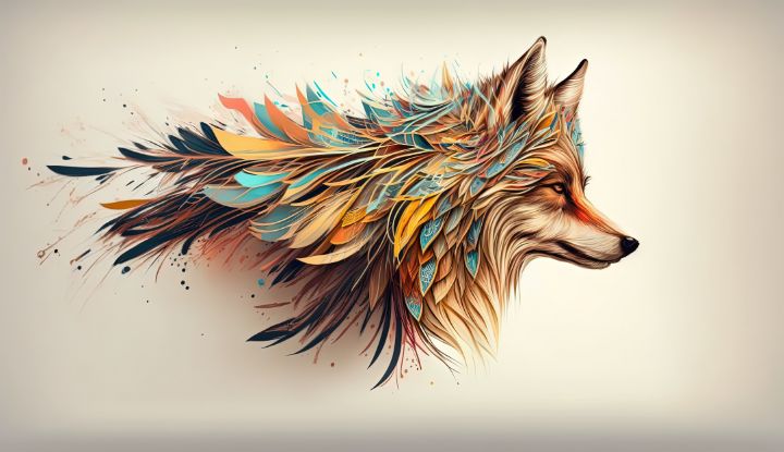 Wolf in Colorful Abstract Style - graphiXperience - Drawings ...