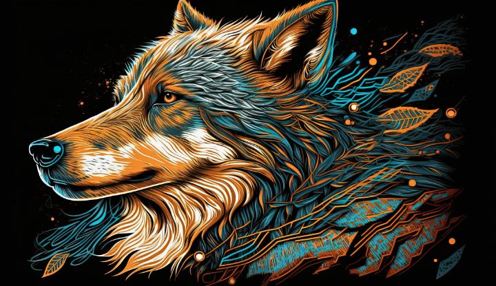 Wolf in Colorful Abstract Style - graphiXperience - Drawings ...