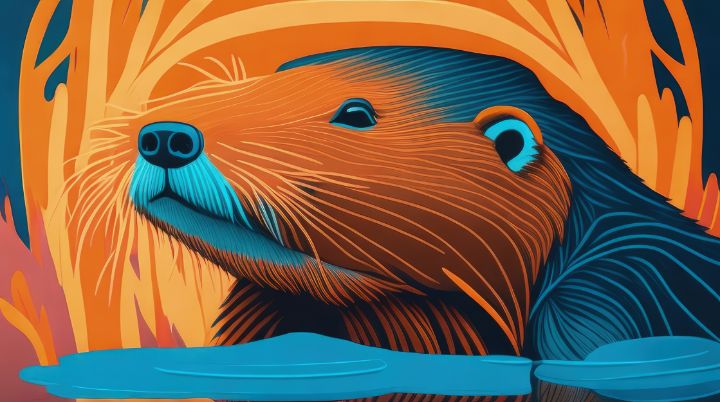 Pastel Beaver Artwork on Dark Backgr - graphiXperience - Drawings ...