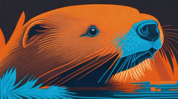 Pastel Beaver Artwork on Dark Backgr - graphiXperience - Drawings ...