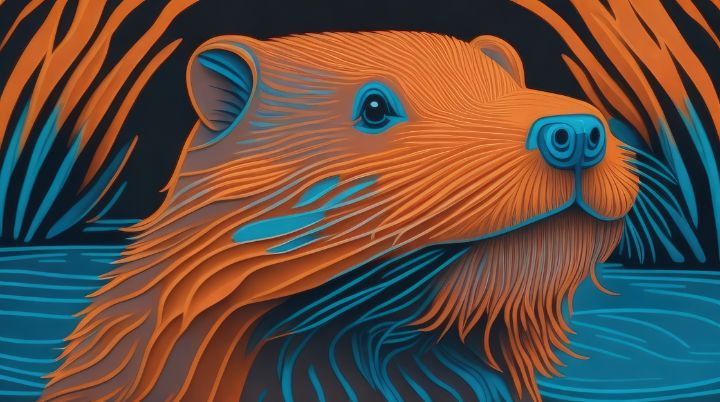Pastel Beaver Artwork on Dark Backgr - graphiXperience - Drawings ...