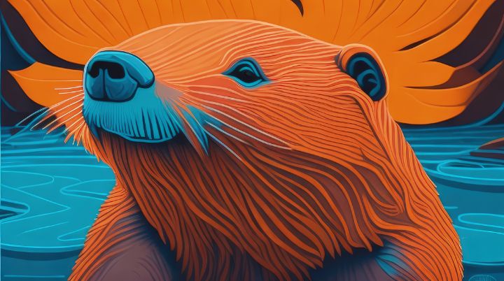 Pastel Beaver Artwork on Dark Backgr - graphiXperience - Drawings ...