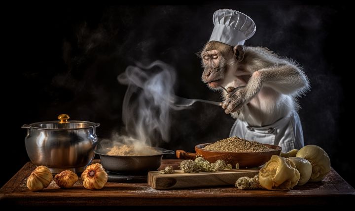 Monkeys Kitchen Fun - graphiXperience - Drawings & Illustration, Food ...