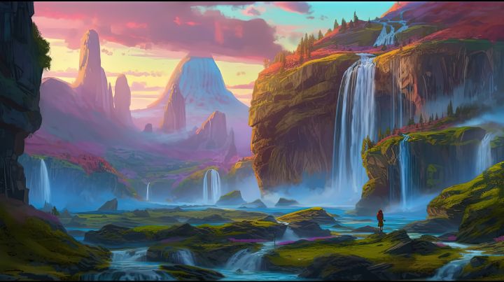 Fantasy Planet Landscape Illustratio - graphiXperience - Drawings ...