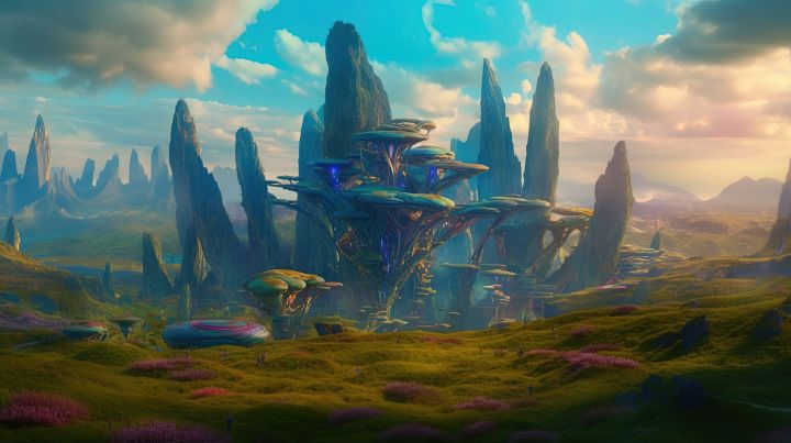 Fantasy Planet Landscape Illustratio - graphiXperience - Drawings ...