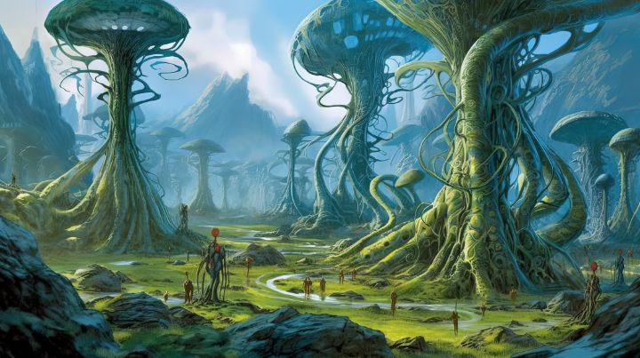 Fantasy Planet Landscape Illustratio - graphiXperience - Drawings ...