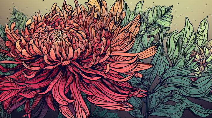Flowery Line Art Painting - graphiXperience - Drawings & Illustration ...