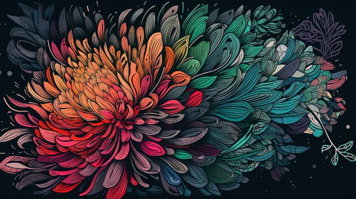 Flowery Line Art Painting - graphiXperience - Drawings & Illustration ...