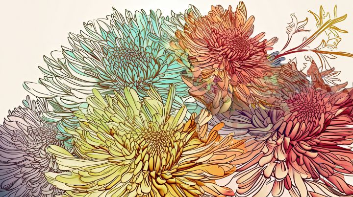 Flowery Line Art Painting - graphiXperience - Drawings & Illustration ...