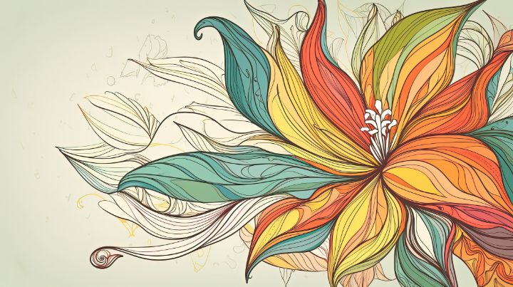 Daffodil Colorful Line Art - graphiXperience - Drawings & Illustration ...