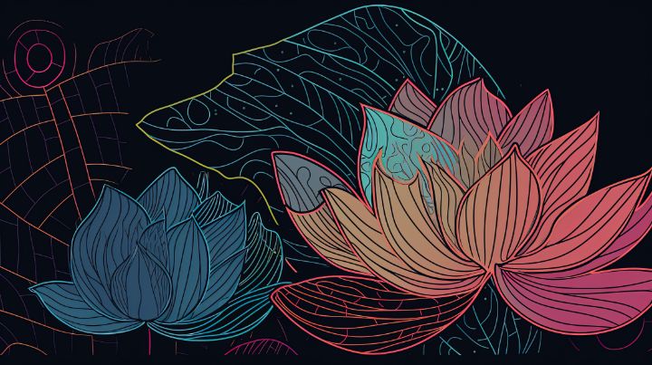 Colorful Lotus Digital Art - graphiXperience - Drawings & Illustration ...