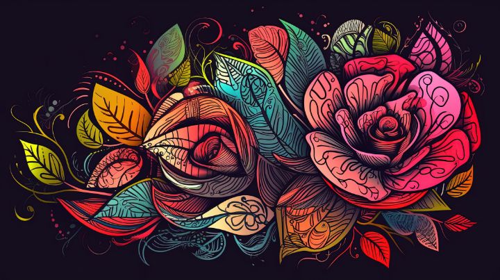 Vivid Rose Artwork Digital Painting - graphiXperience - Drawings ...