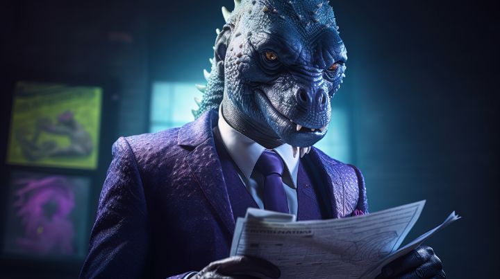 Blue Iguana as Insurance Agent Artwo - graphiXperience - Drawings ...