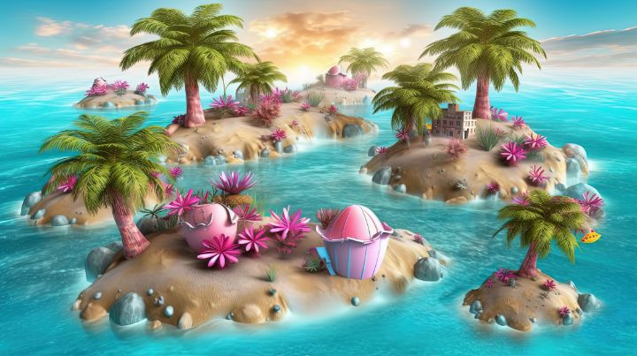 Dreamy Tropical Beach Artwork - graphiXperience - Drawings ...