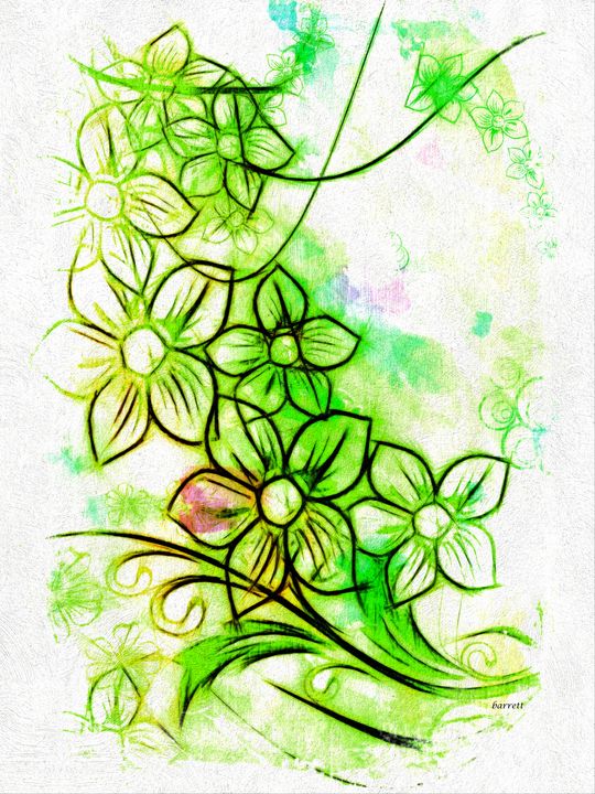 Floral Minimalism - The Art of Don Barrett - Digital Art & AI, Abstract ...