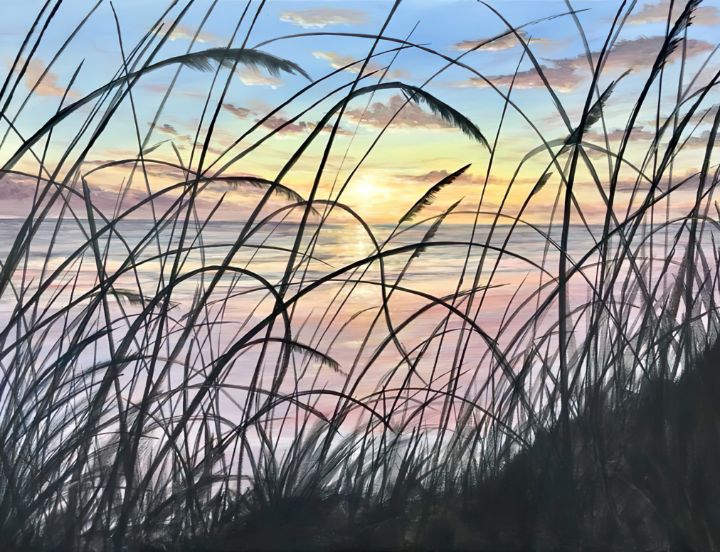 Sensuous Sea Oat Sunset - Sunscapes Art by Joseph Cantin - Paintings ...