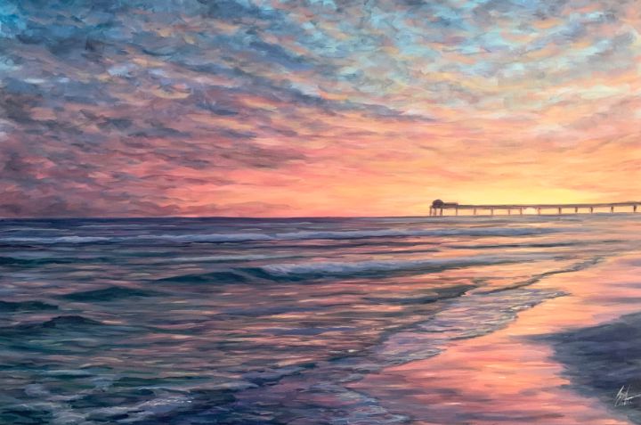 Fishermans Sunset - Sunscapes Art by Joseph Cantin - Paintings & Prints ...
