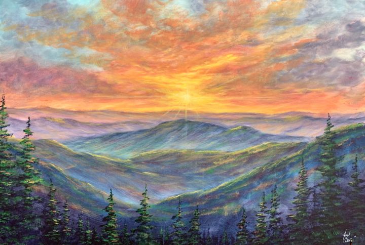 Clingmans Dome Mountain Sunset - Sunscapes Art by Joseph Cantin ...