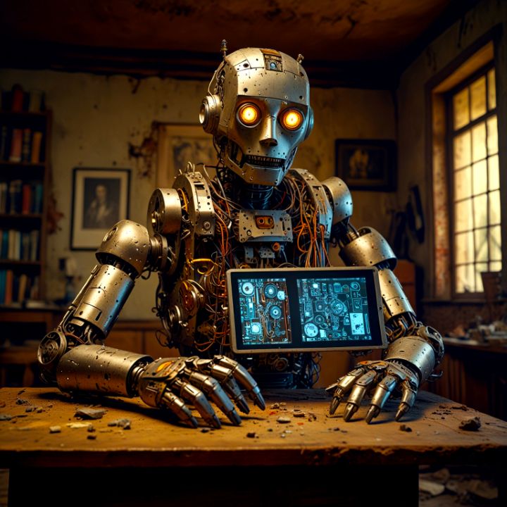 A Senile Robot - David Curtis - Drawings & Illustration, Fantasy ...