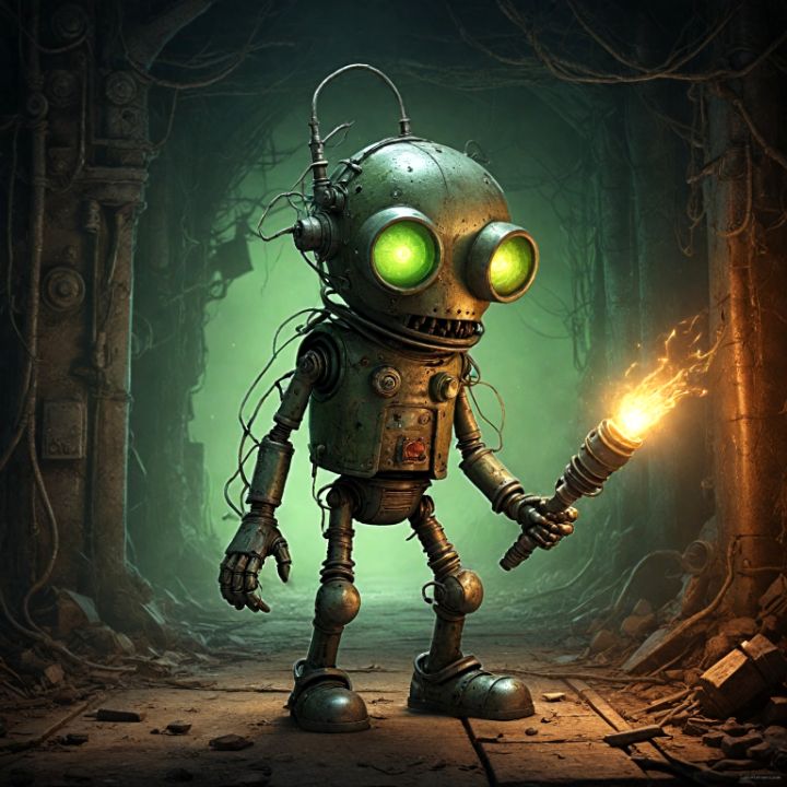 Small Robot - David Curtis - Drawings & Illustration, Fantasy ...