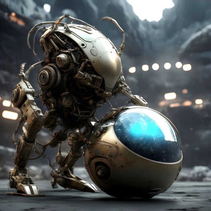 Tech Alien Cyborg Fixing A Drone - David Curtis - Digital Art & AI ...