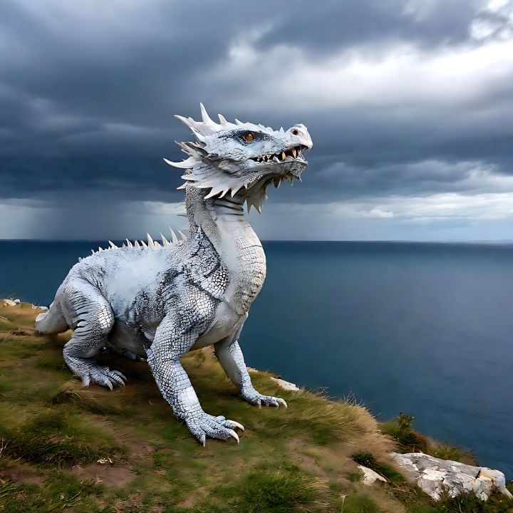 White Welsh Dragon - David Curtis - Digital Art & AI, Fantasy ...