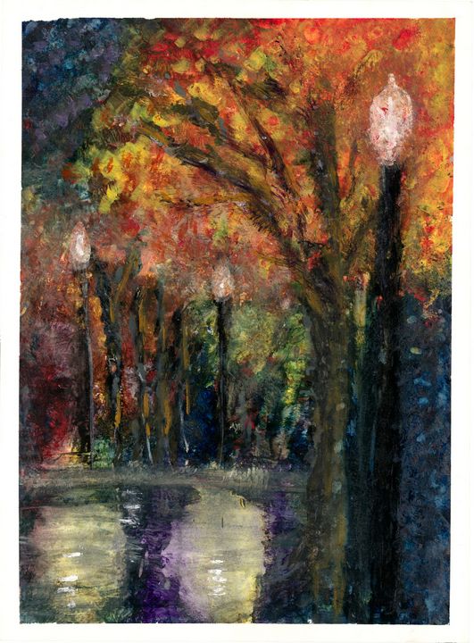 Lamplight Lane #4 - Visual Designs - Paintings & Prints, Landscapes ...