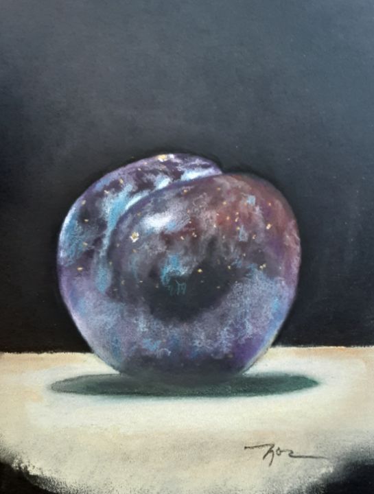 The Plum - Pastel Easel - Drawings & Illustration, Still Life, Food ...